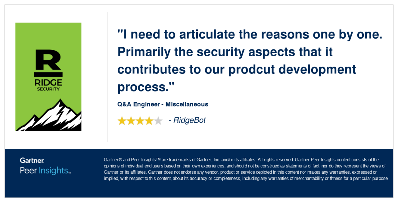 Gartner Peer Insights | Ridge Security
