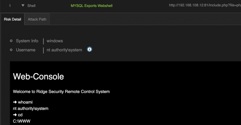 Demonstration of an Iterative Attack to MYSQL server with RidgeBot - a ...